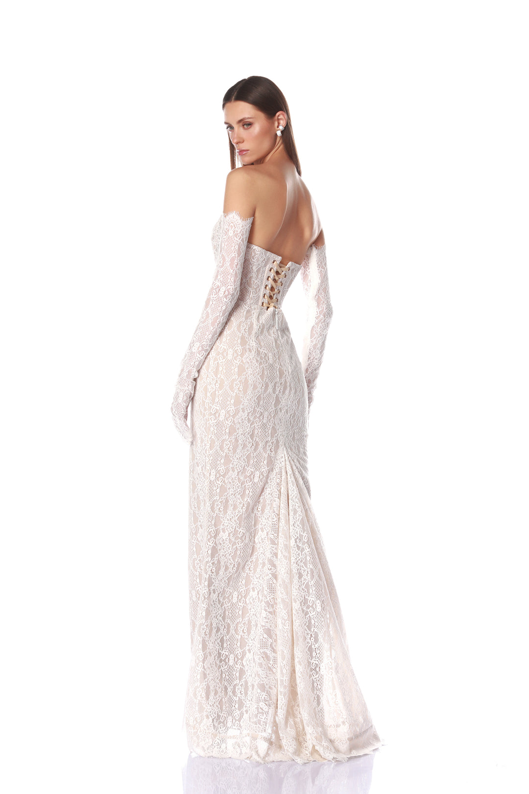 Kiera White Strapless Gown - SAMPLE – BRONX AND BANCO