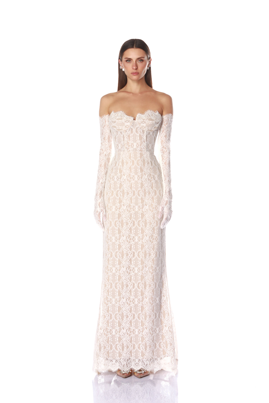 Kiera White Strapless Gown - SAMPLE – BRONX AND BANCO