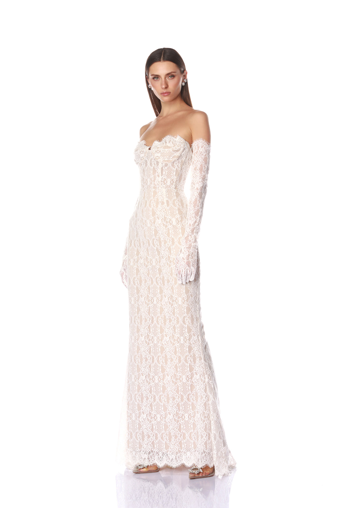 Kiera White Strapless Gown - SAMPLE – BRONX AND BANCO